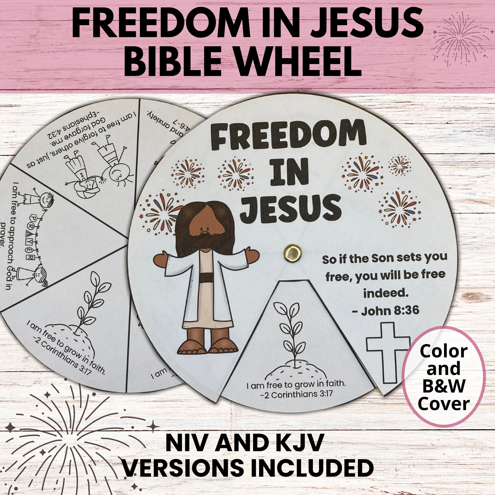July 4th Sunday School Bible Lesson Wheel Craft and Firework Craft ...