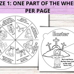 Easter Sunday School Craft, Easter Bible Story Coloring Wheel, Holy ...