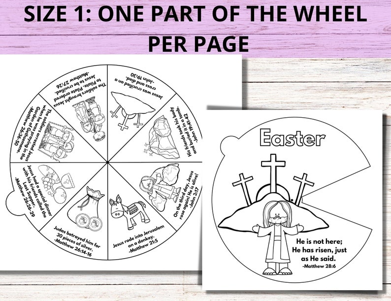 Easter Sunday School Craft, Easter Bible Story Coloring Wheel, Holy ...