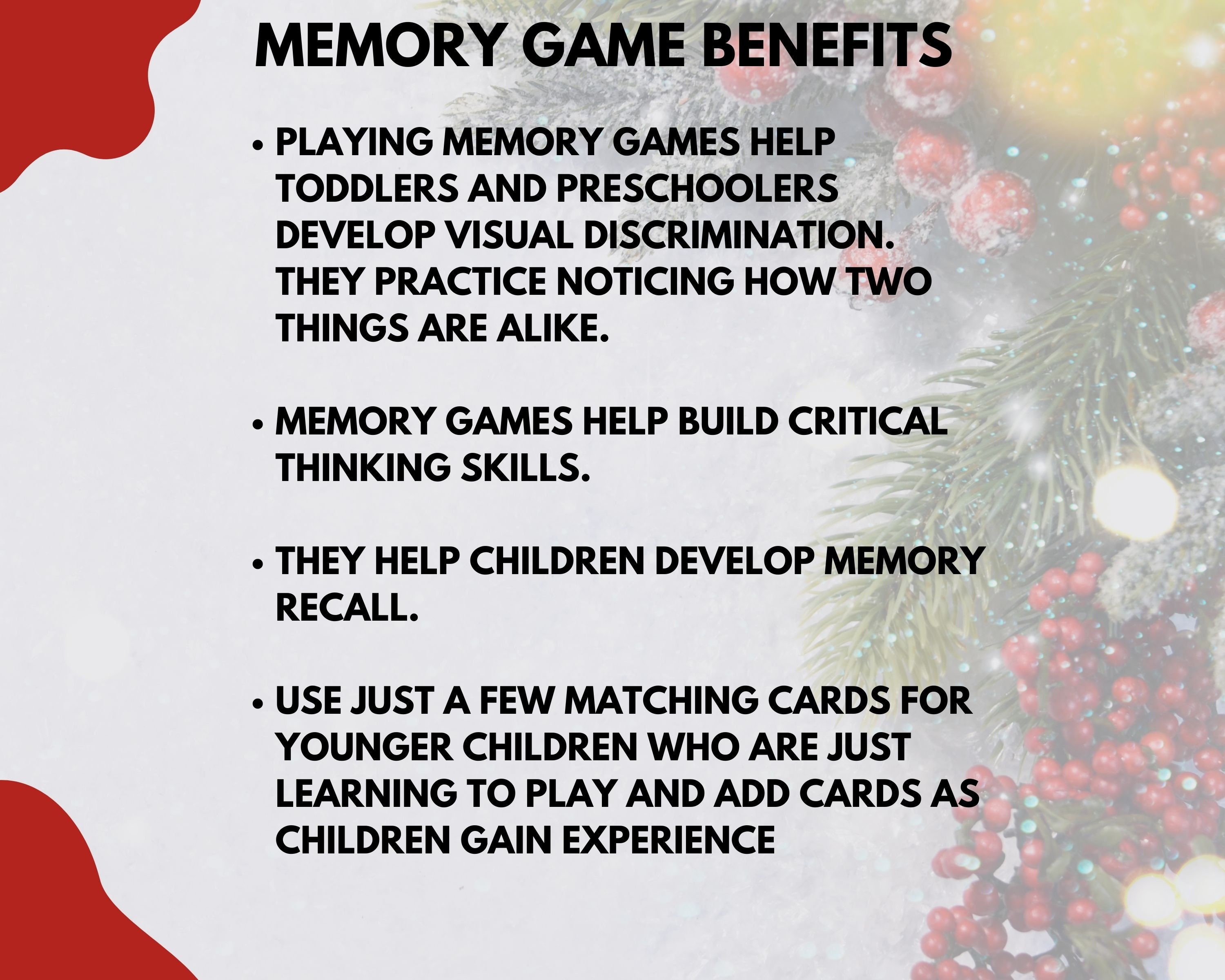 Christmas Nativity Memory Game for Toddlers & Preschoolers, Printable ...