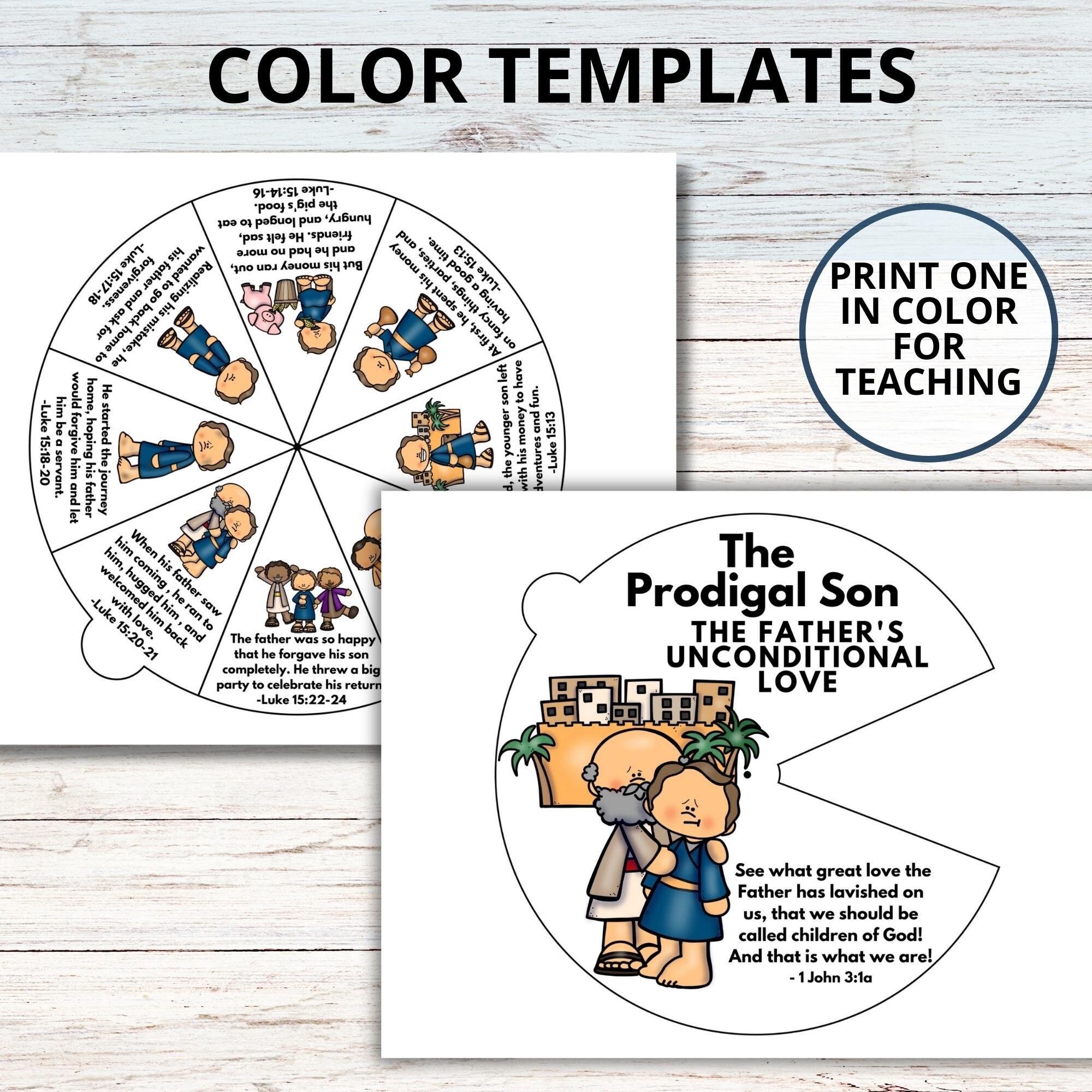 The Prodigal Son Bible Spinner Wheel Sunday School Craft Printable ...