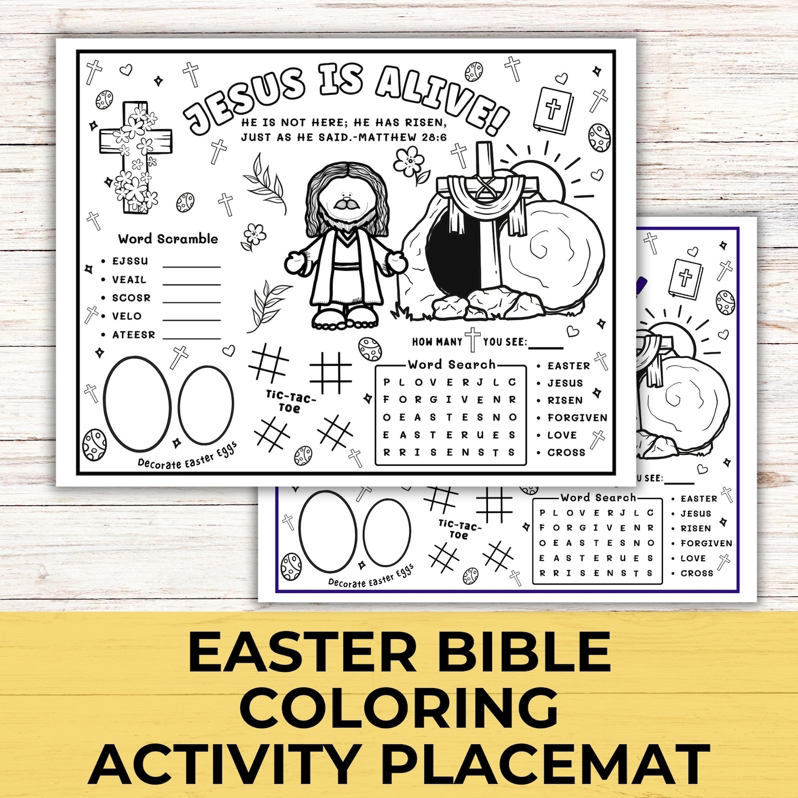 Jesus is Alive Easter Sunday Bible Story Craft Bundle, Easter Sunday ...