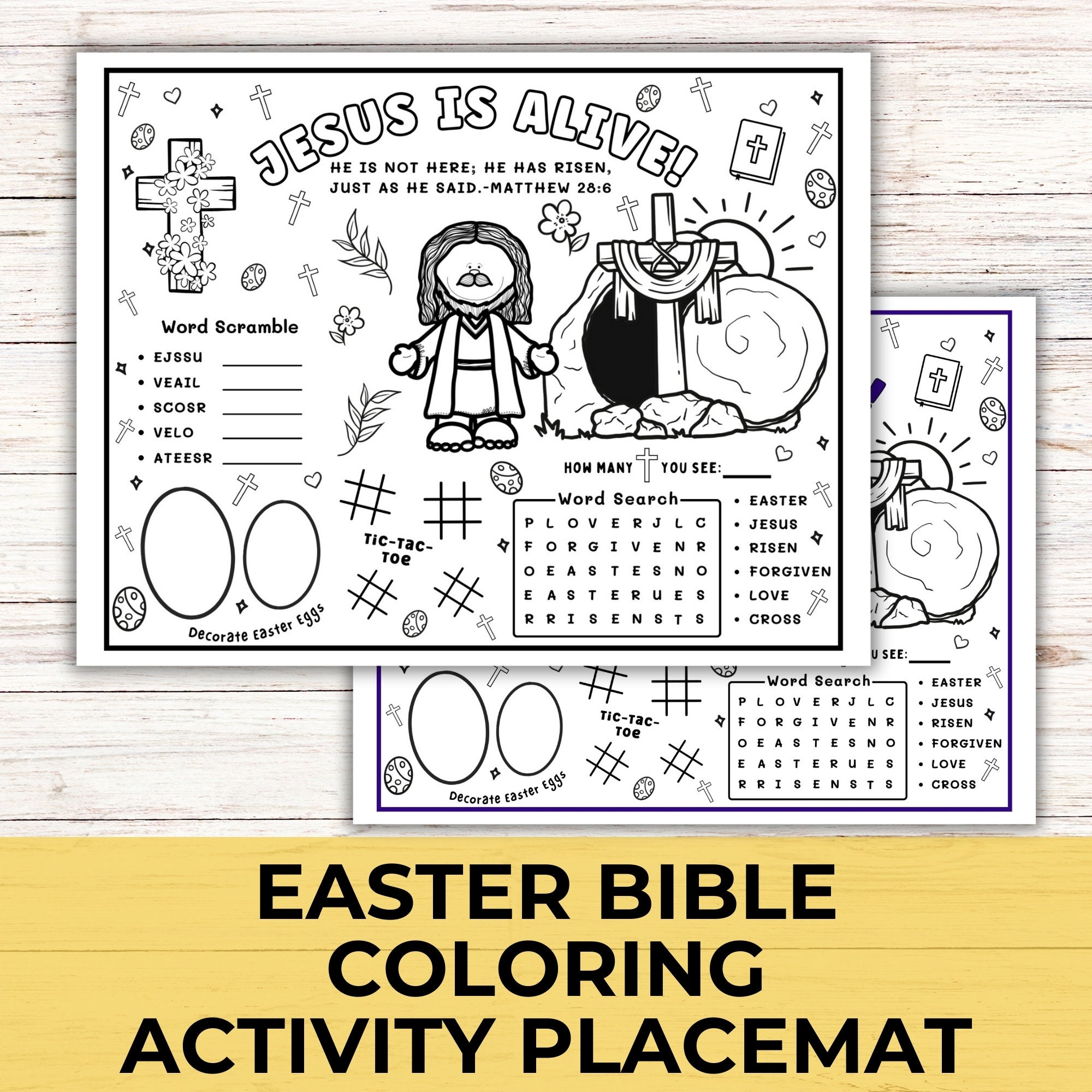 Jesus is Alive Easter Sunday Bible Story Craft Bundle, Easter Sunday ...