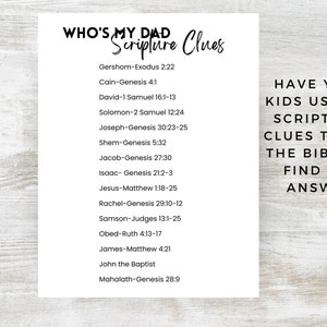 Fathers Day Fathers of the Bible Printable Trivia Game for Church and ...