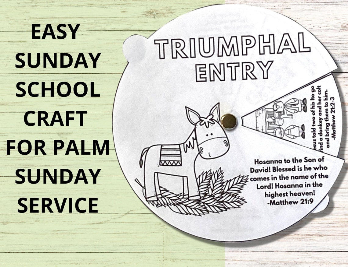 Palm Sunday Bible Craft Easter Bible Story Lesson Wheel Holy - Etsy