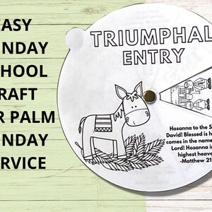 Palm Sunday Bible Craft, Easter Bible Story Lesson Wheel, Holy Week ...