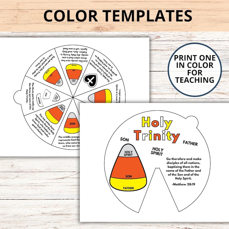 Holy Trinity Coloring Bible Wheel for Kids, Fall Children's Church ...