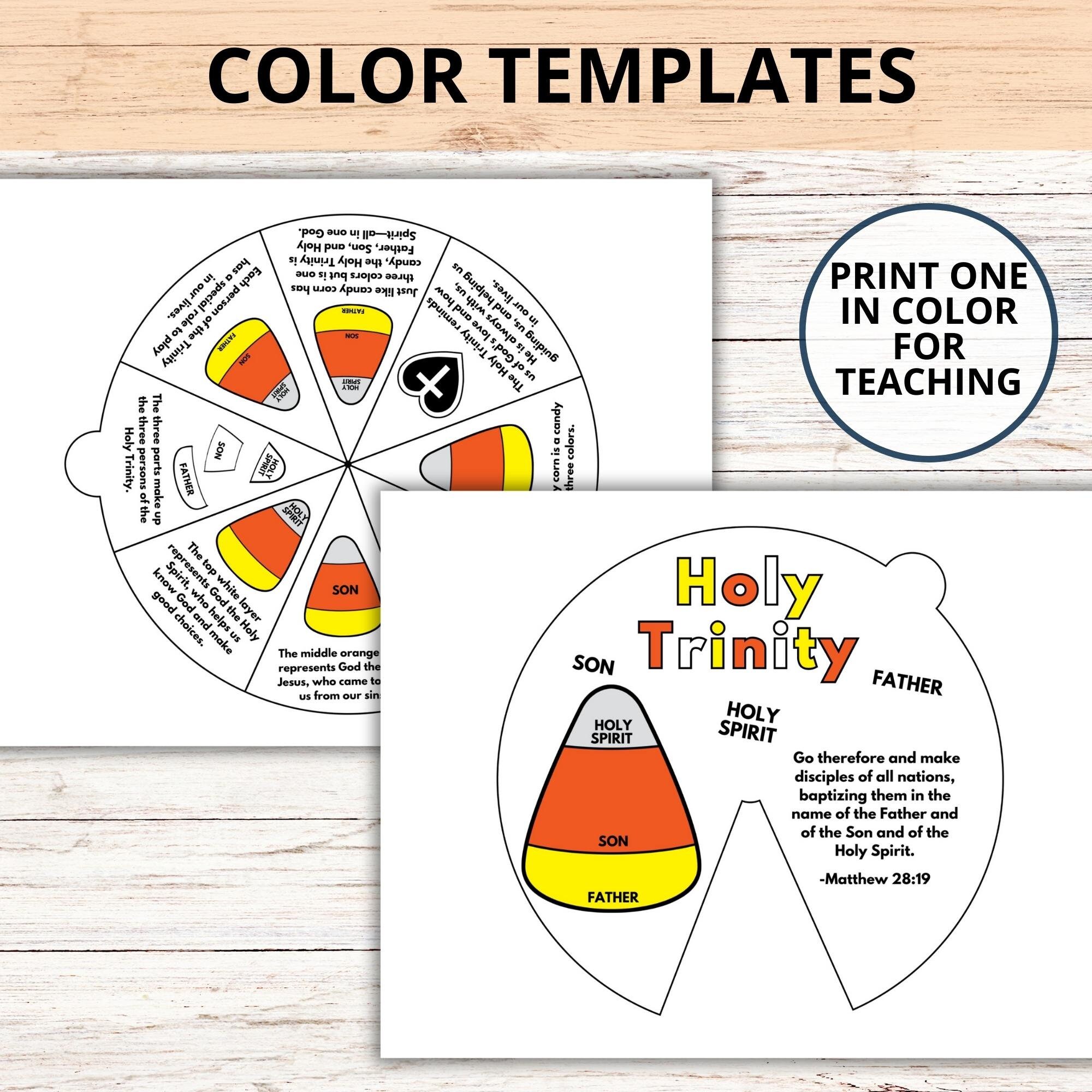 Holy Trinity Coloring Bible Wheel for Kids, Fall Children's Church ...