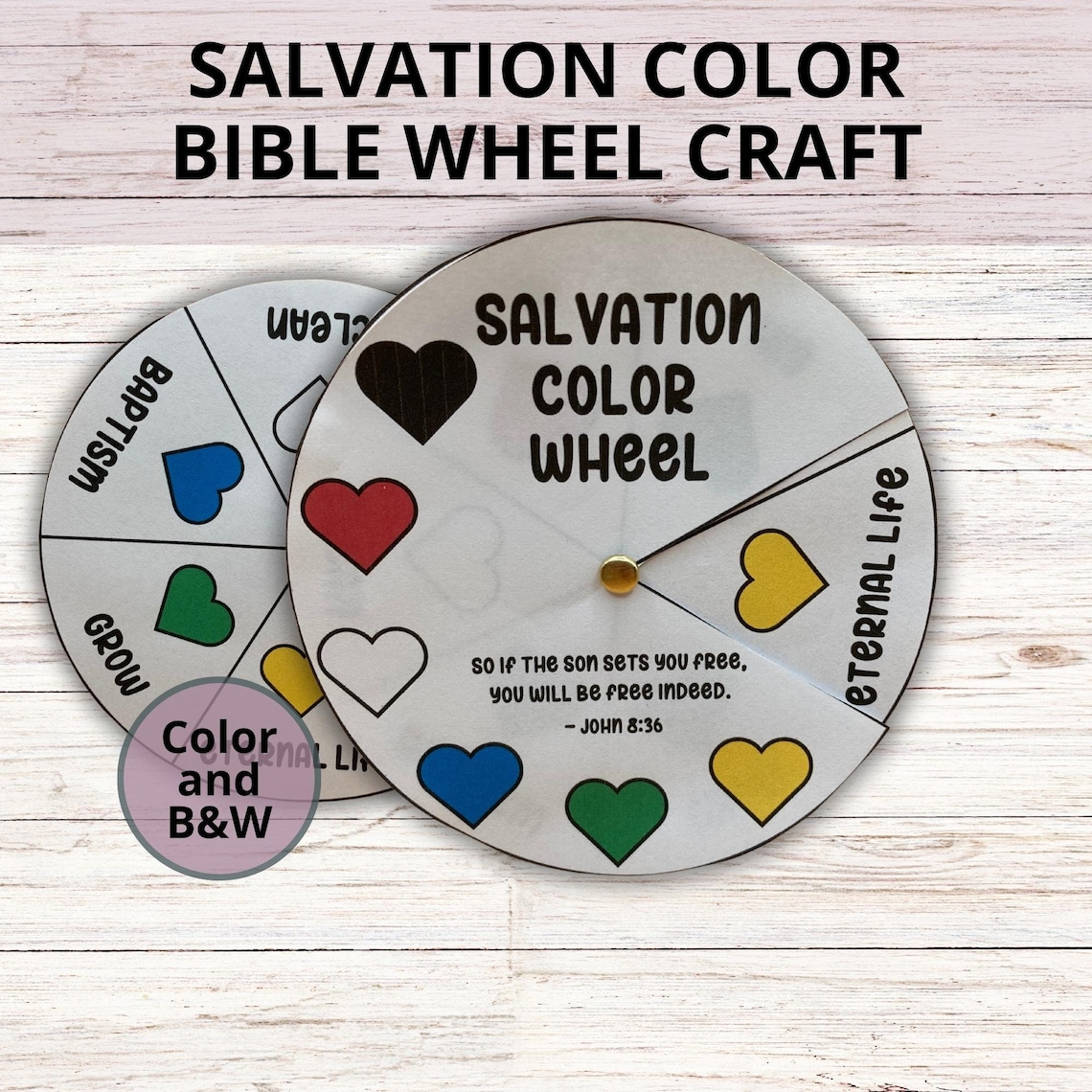 Salvation Color Gospel Bible Wheel Craft Printable Sunday - Etsy