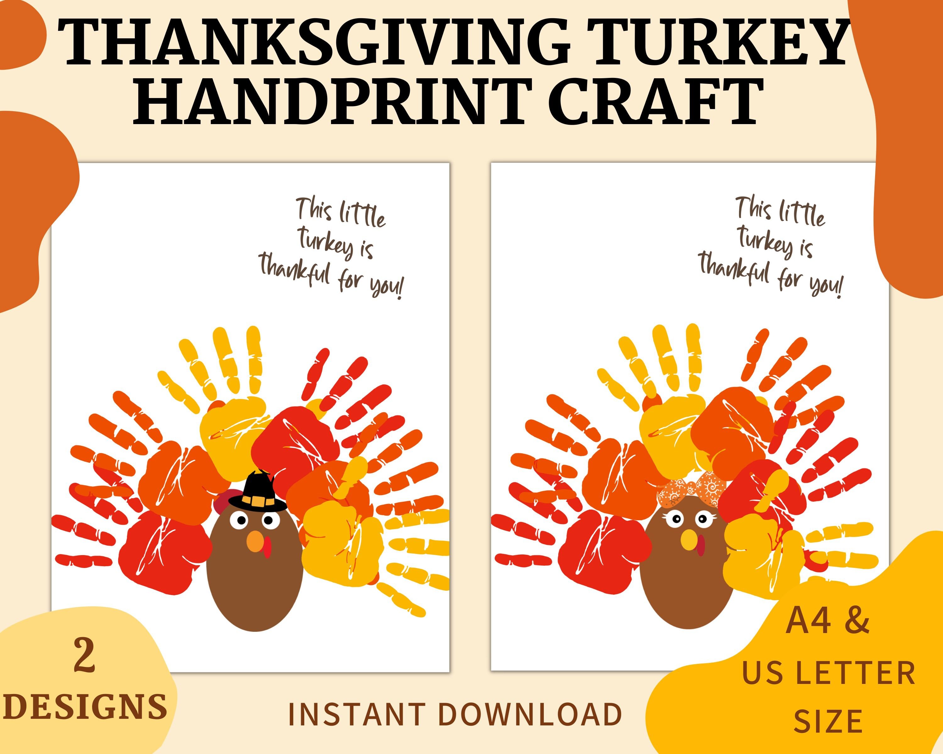 Thanksgiving Turkey Handprint Craft, Autumn Preschool and Toddler ...