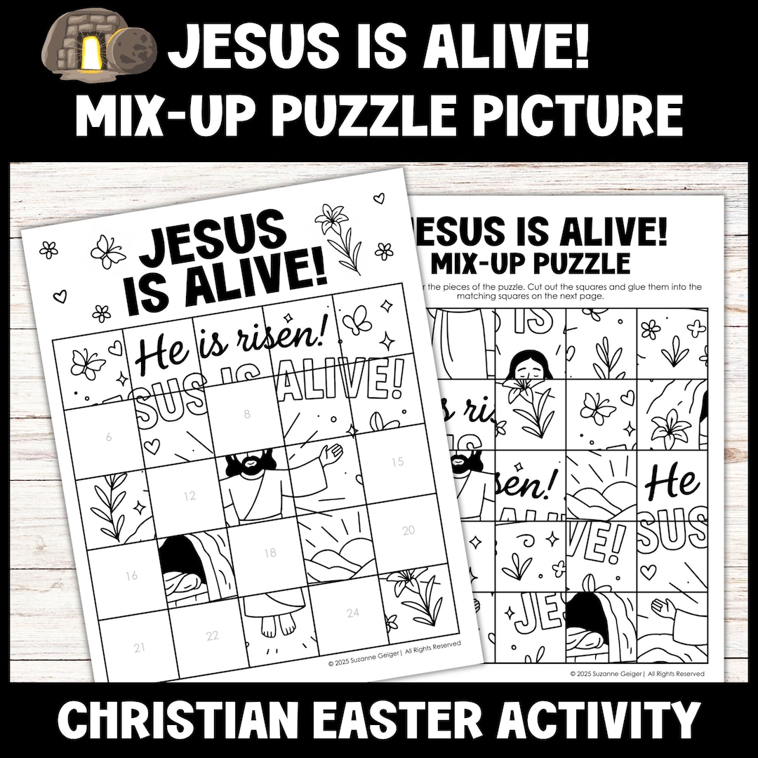 Jesus is Alive Coloring Bible Craft, Easter Sunday Resurrection Bible ...