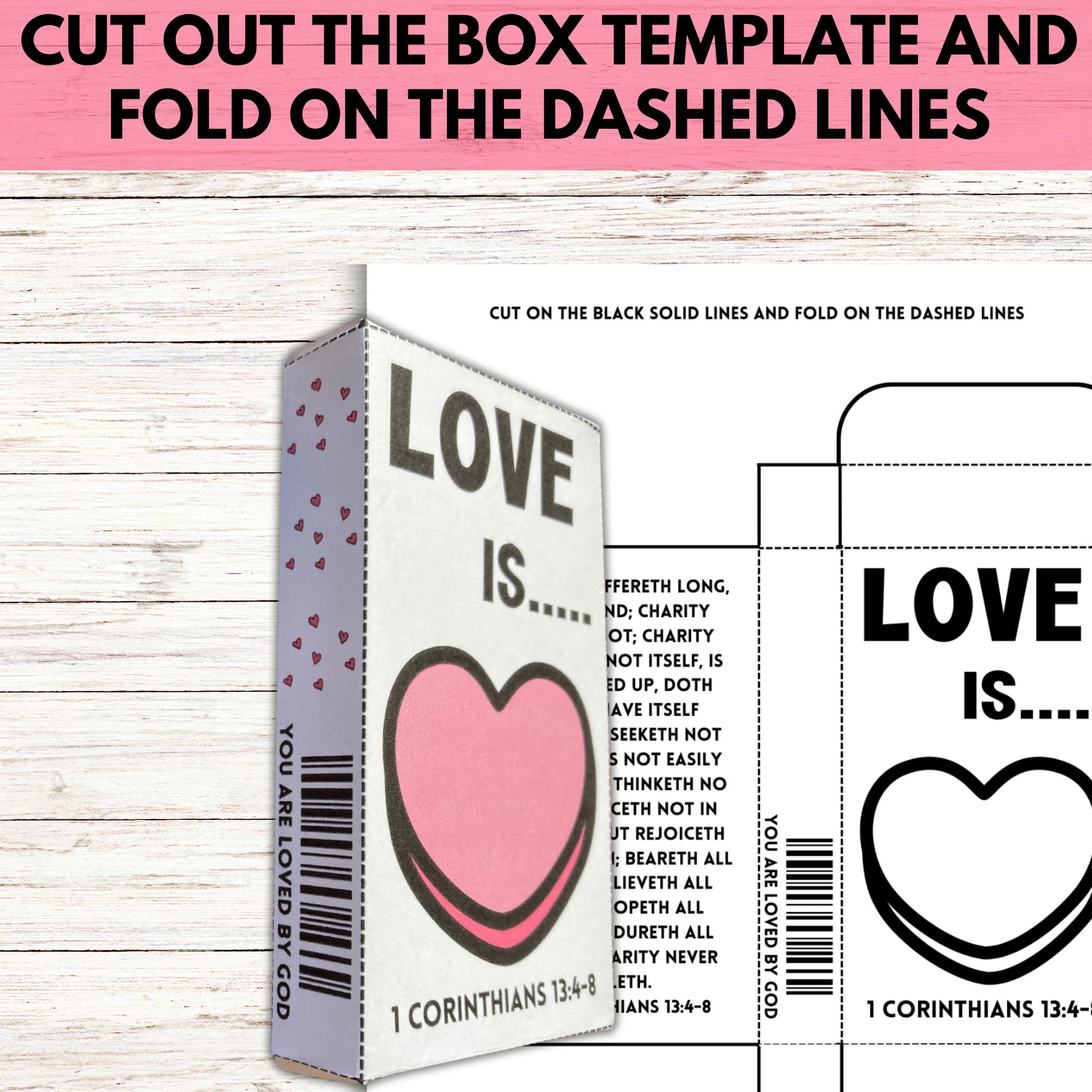 Valentine's Day Bible Craft, Christian Valentine's Love is Candy Box ...