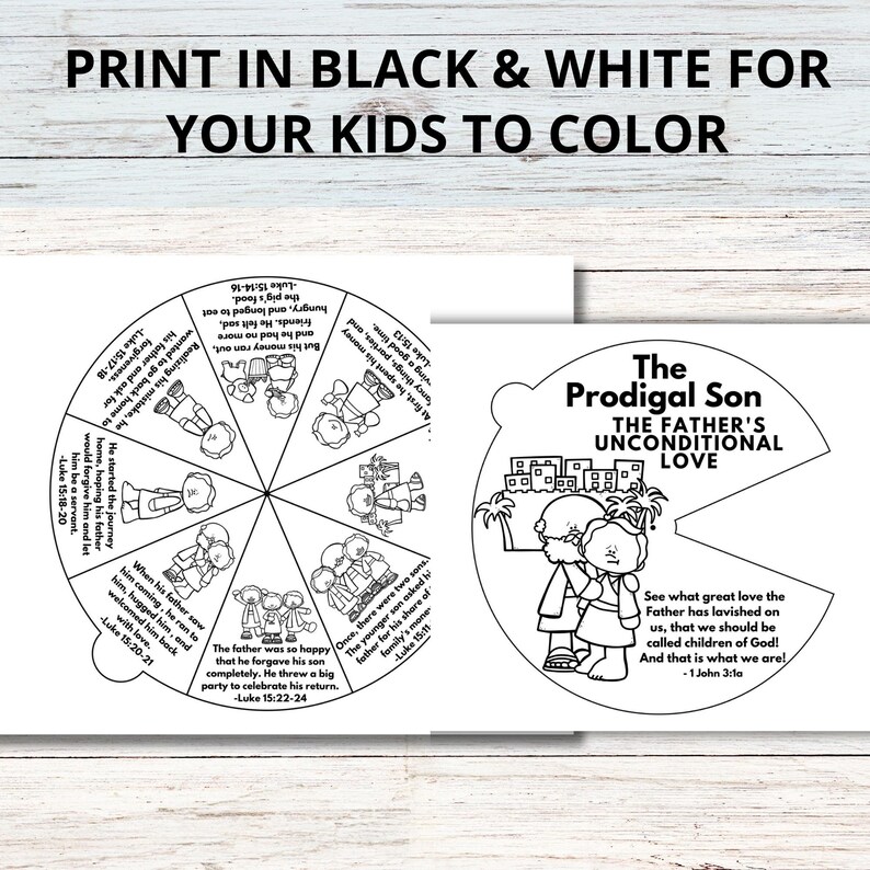 The Prodigal Son Bible Spinner Wheel Sunday School Craft Printable ...
