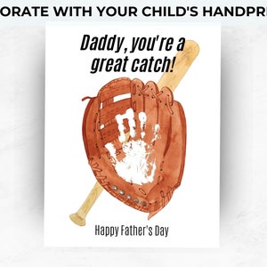 Fathers Day Handprint Printable Craft Gift for Dad, DIY Keepsake Dad ...