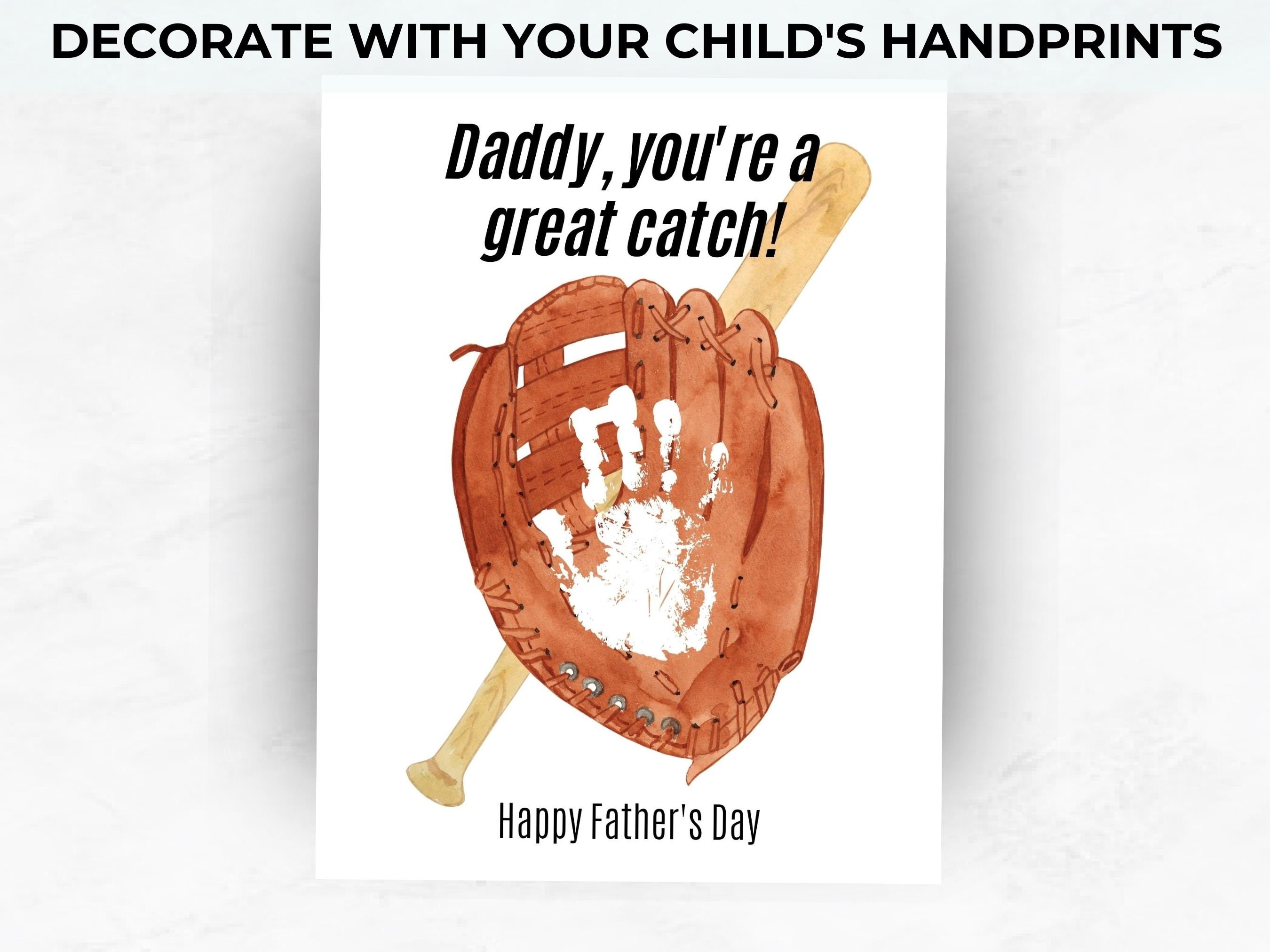 Fathers Day Handprint Printable Craft Gift for Dad, DIY Keepsake Dad ...