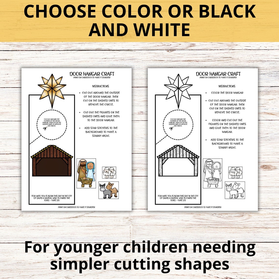 Nativity Story Christmas Bible Craft, Kids Sunday School Craft for ...