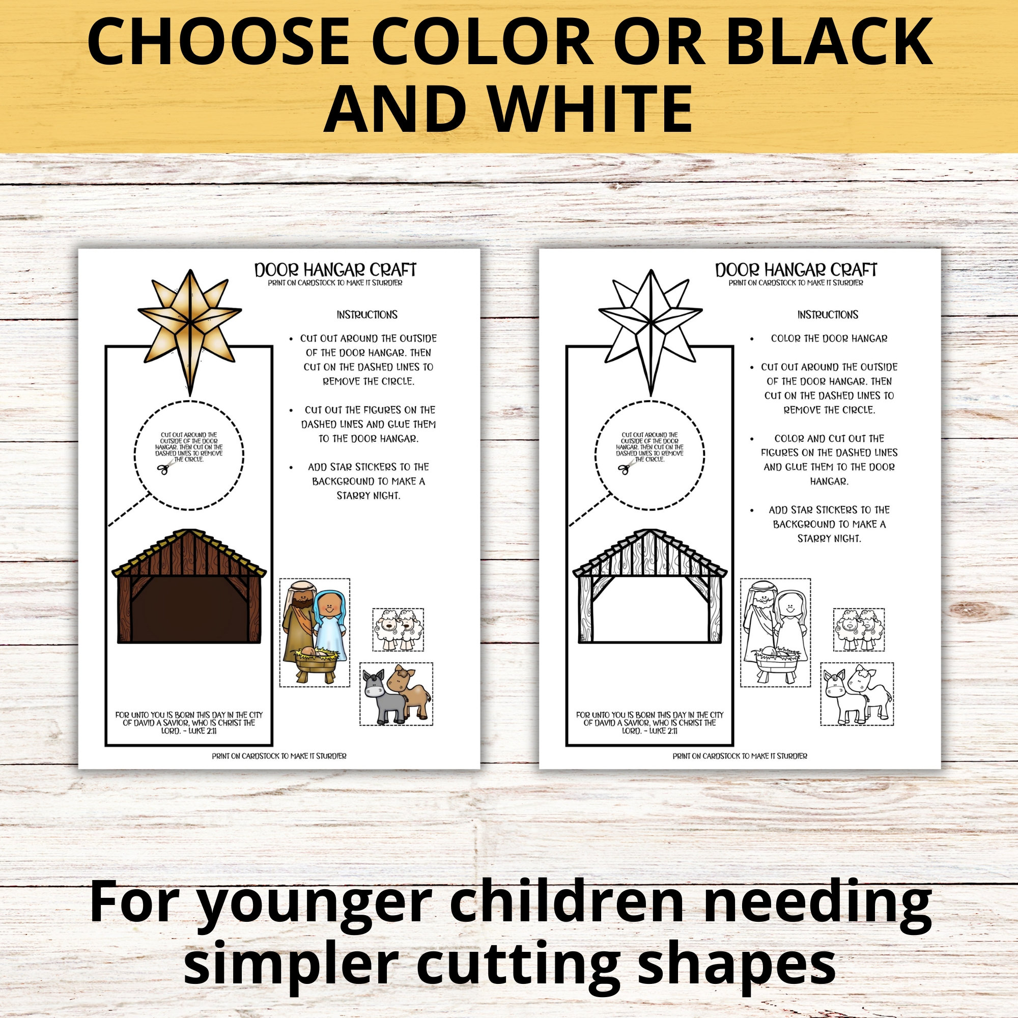 Nativity Story Christmas Bible Craft, Kids Sunday School Craft for ...