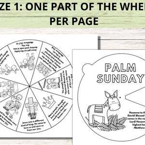Palm Sunday Bible Craft, Easter Bible Story Lesson Wheel, Holy Week ...