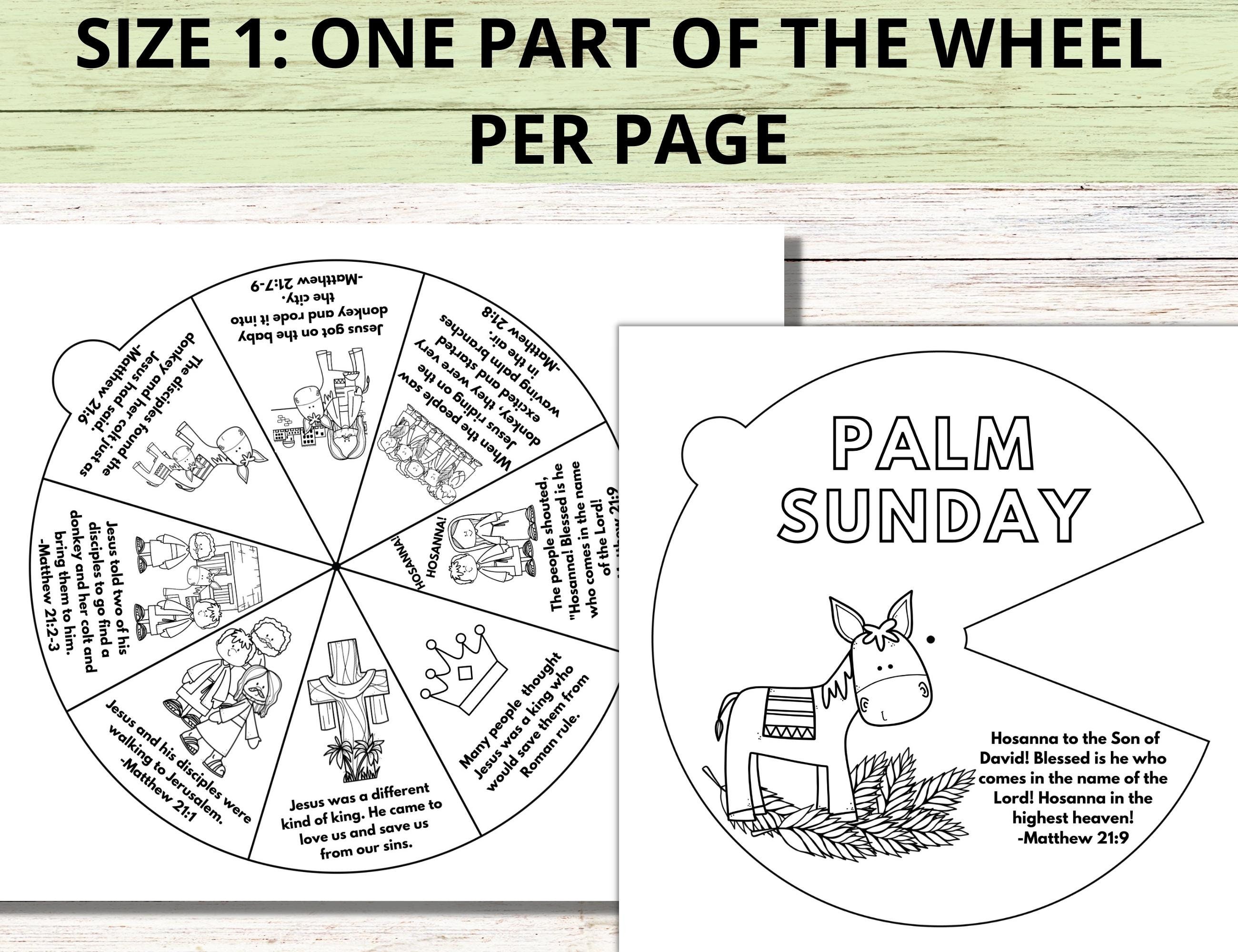 Palm Sunday Bible Craft Easter Bible Story Lesson Wheel Holy - Etsy