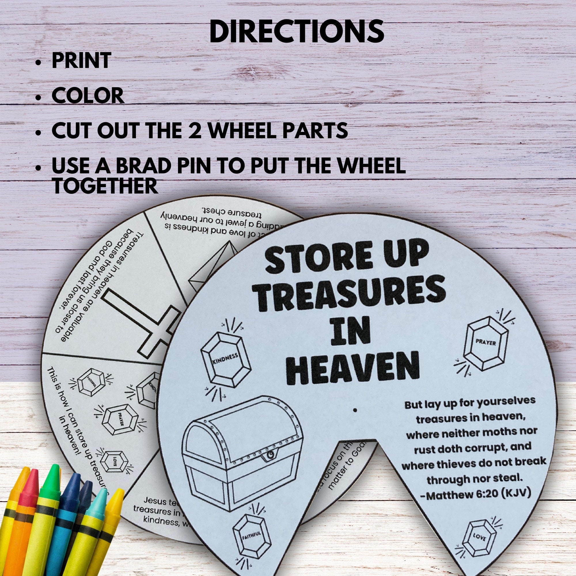 Store up Treasures in Heaven Bible Wheel Craft Sunday School Lesson for ...