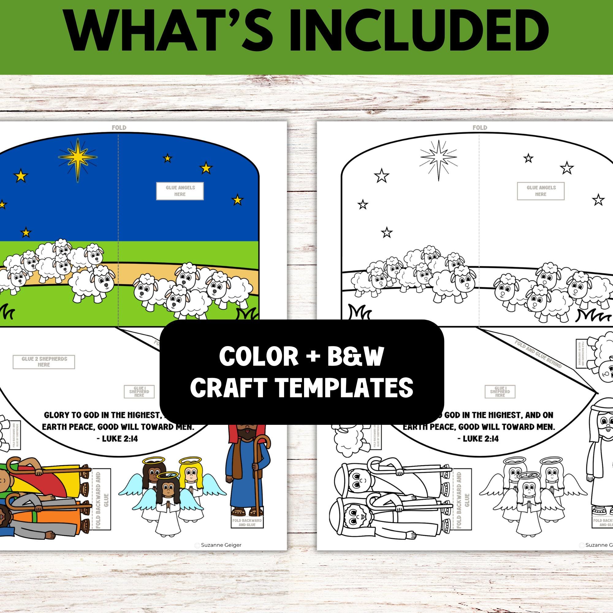 Angels Announce the Good News Bible Craft Activity, Luke 2 Shepherds ...