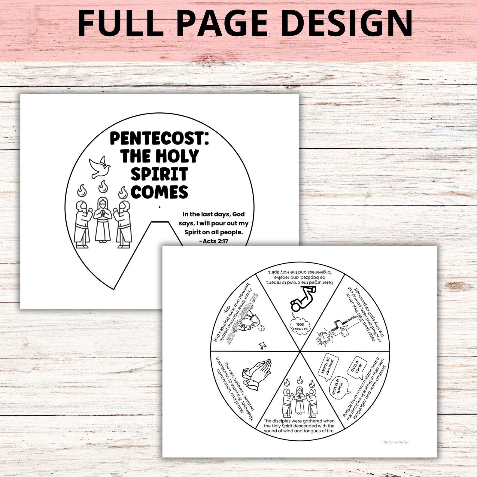 Pentecost Holy Spirit Comes Bible Wheel Craft Sunday School Lesson for ...