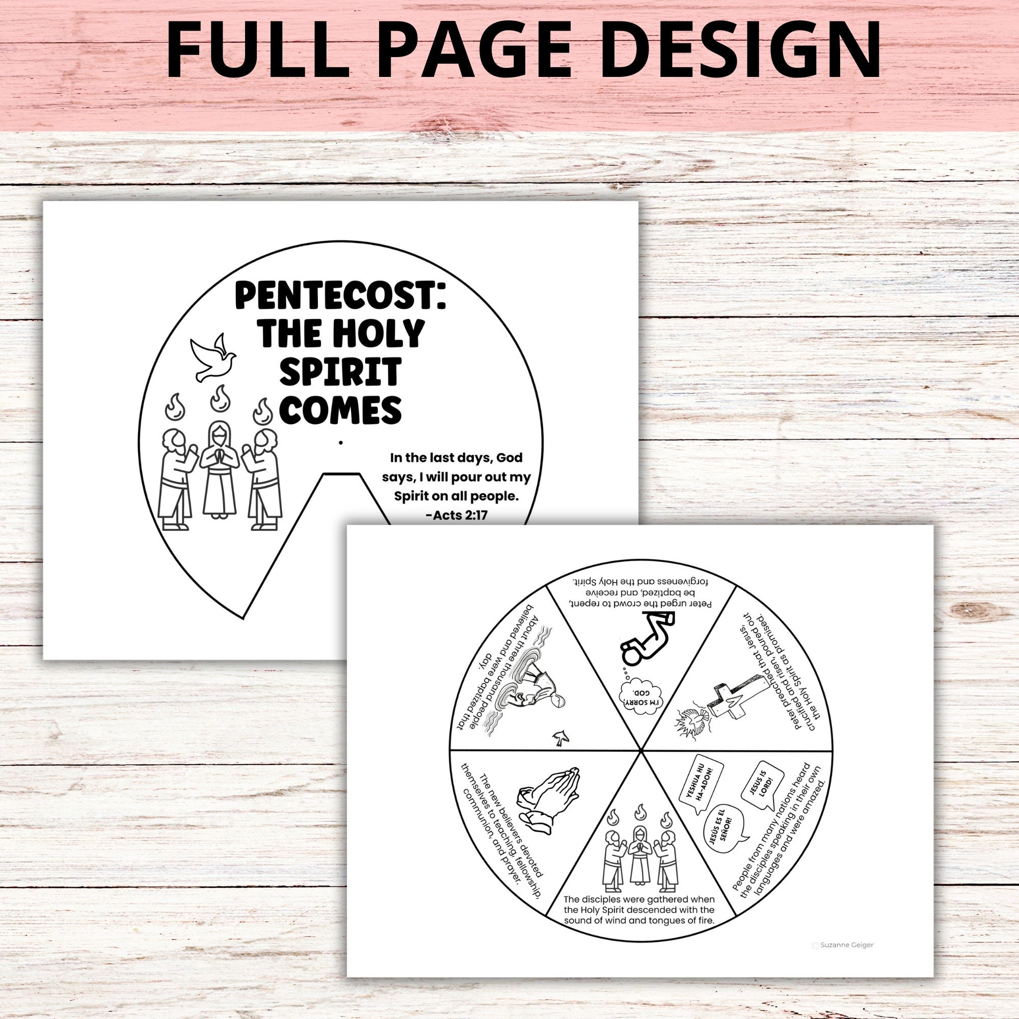 Pentecost Holy Spirit Comes Bible Wheel Craft Sunday School Lesson for ...