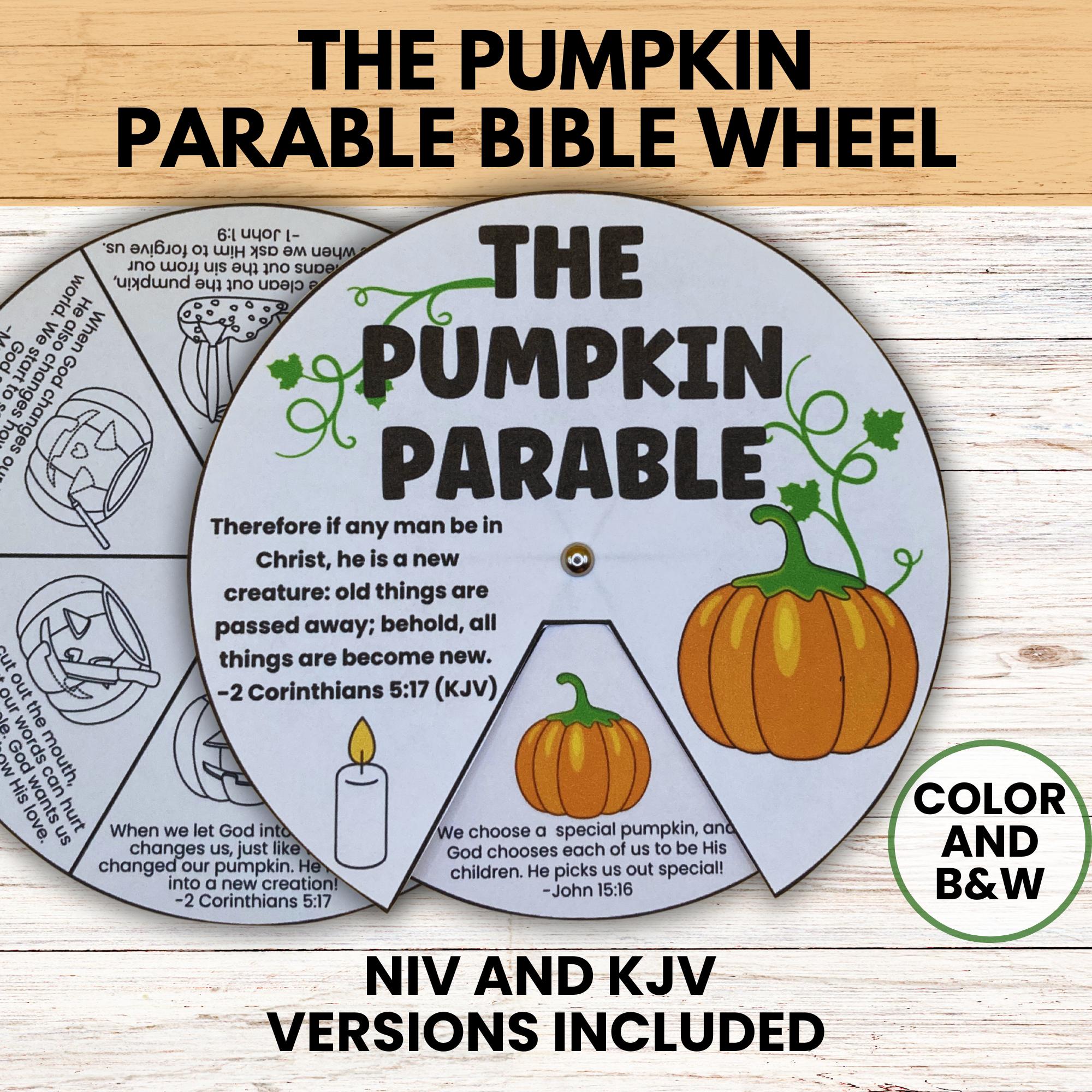 Christian Halloween Pumpkin Parable Bible Wheel Craft, Sunday School ...