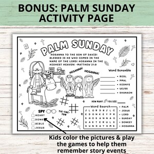 Palm Sunday Bible Lesson and Activity, Triumphal Entry Printable Bible ...