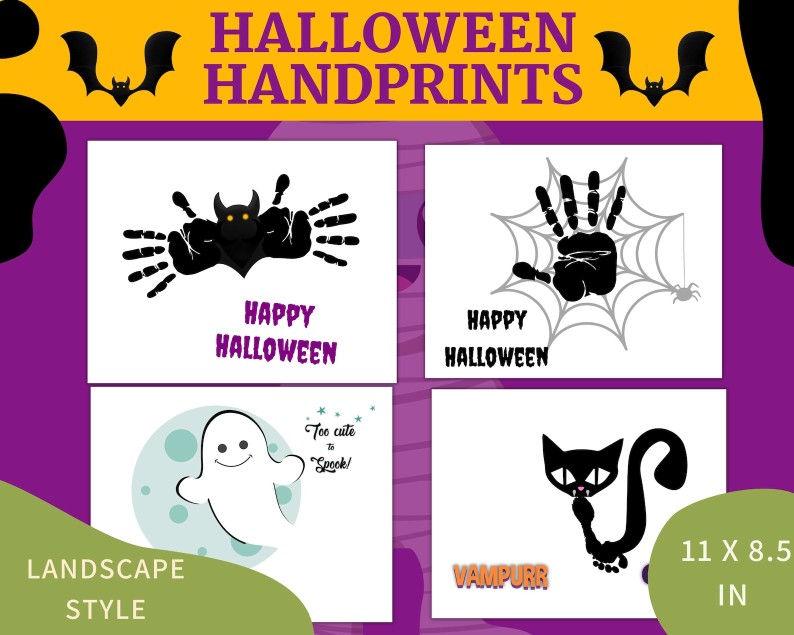 Halloween Handprint Craft | October Preschool Handprint Activity ...