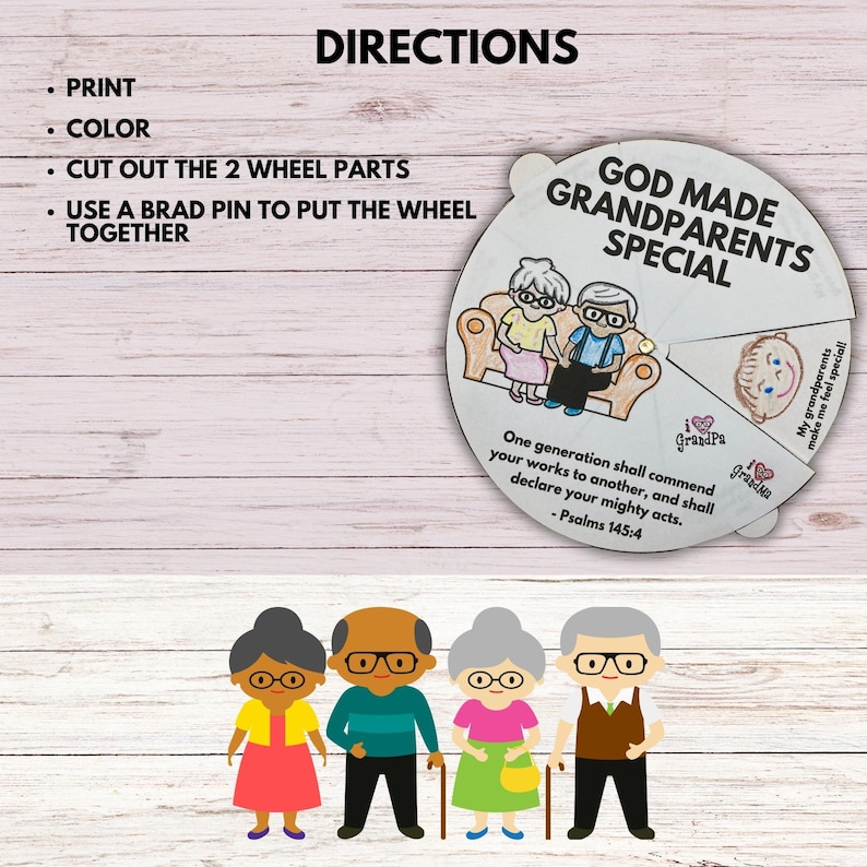 Grandparents Are Special Bible Wheel Printable, Sunday School Craft for ...