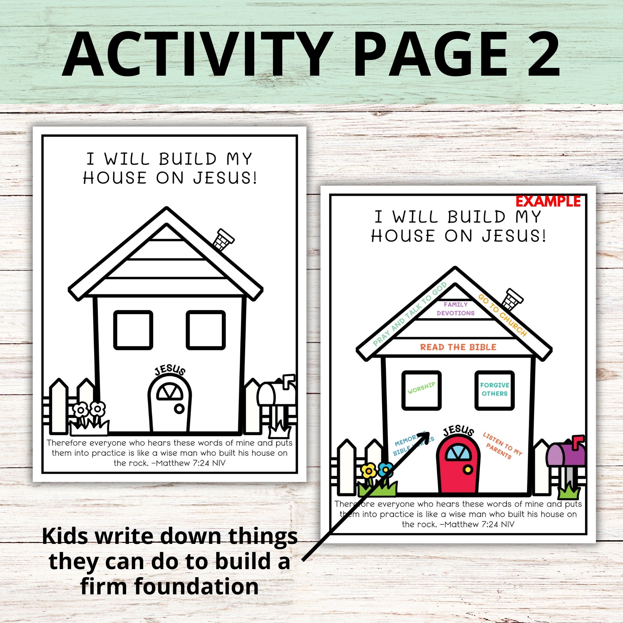 Parable of the Wise and Foolish Builders Sunday School Lesson for Kids ...