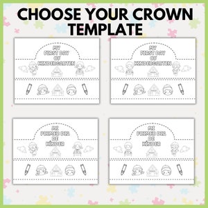 First Day of Kindergarten Crown Craft Activity Printable, English ...