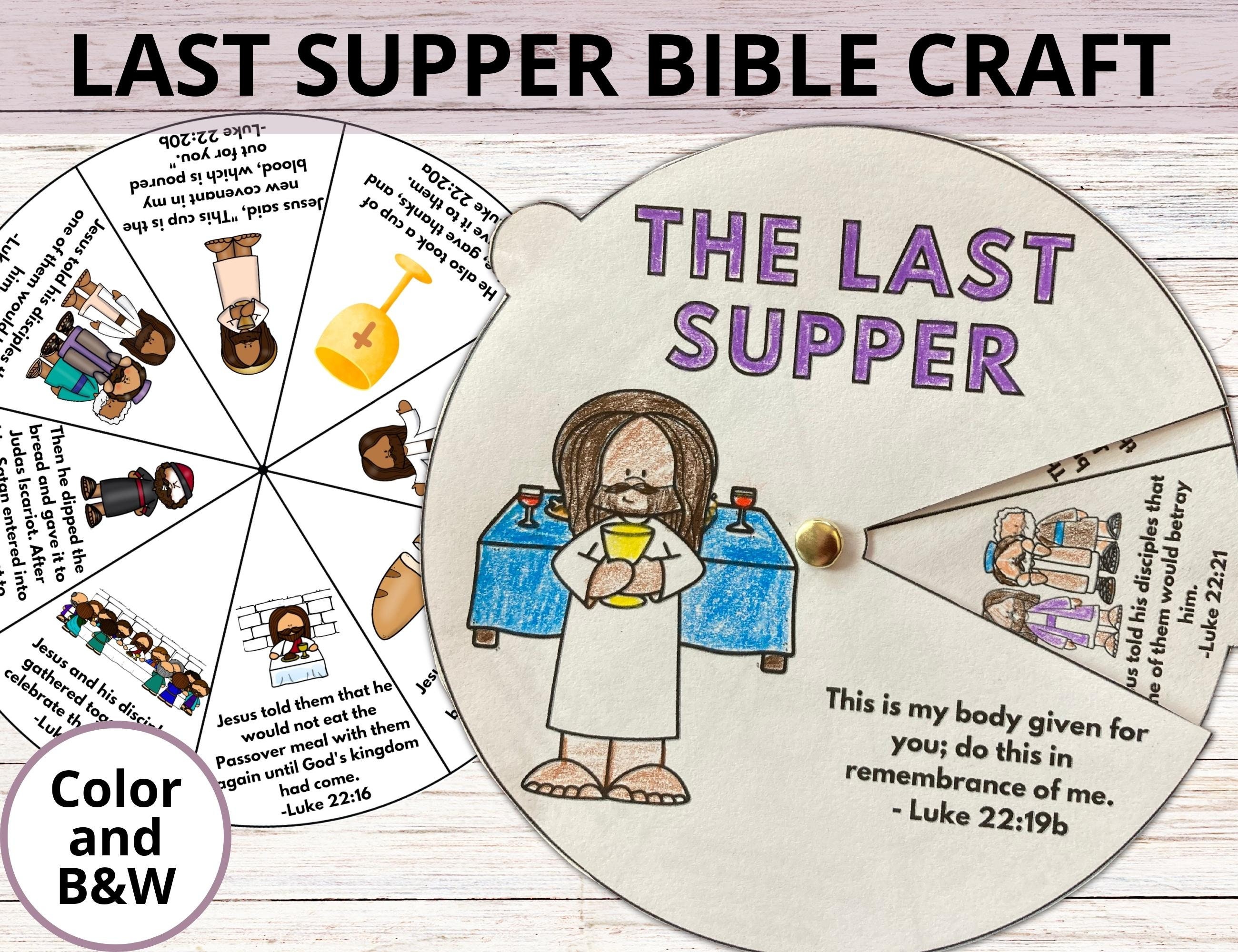 The Last Supper Bible Craft Easter Bible Story (Download Now) - Etsy