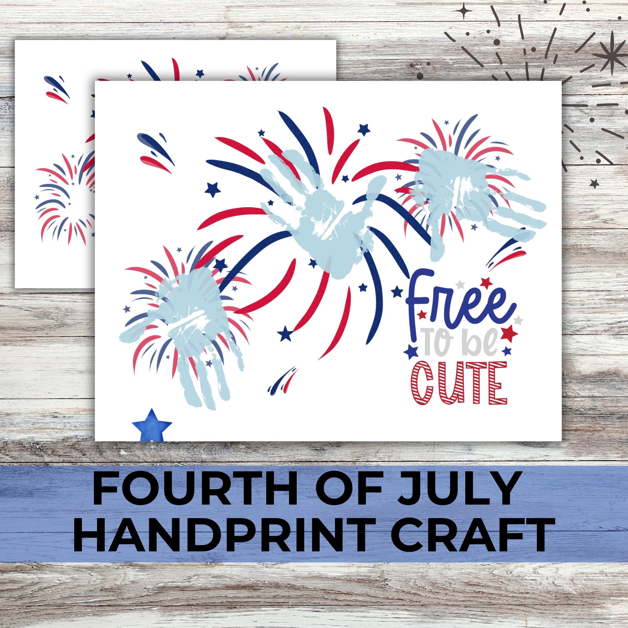 4th of July Fireworks Handprint Craft, DIY Toddler Daycare Printable ...