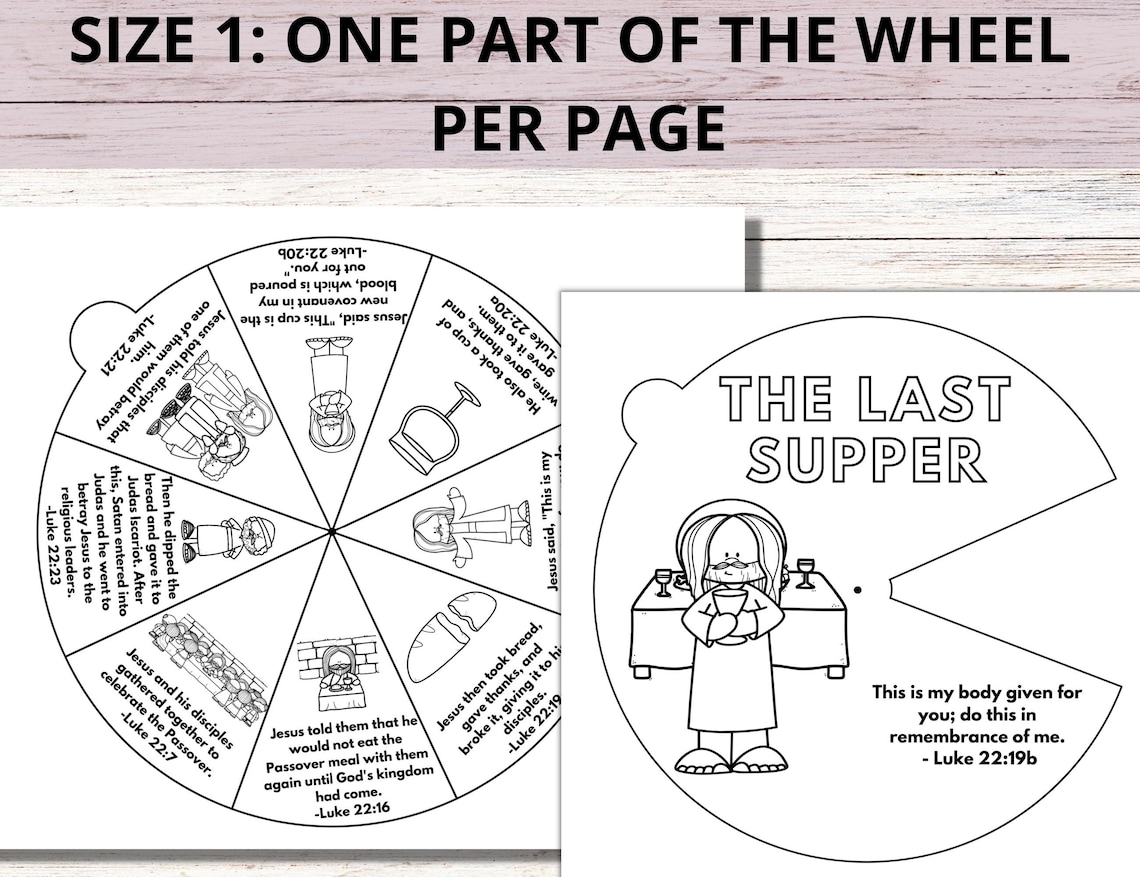 The Last Supper Bible Craft, Easter Bible Story Lesson Wheel, Holy Week ...