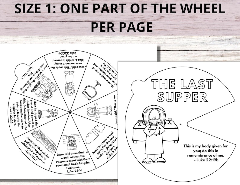 The Last Supper Bible Craft, Easter Bible Story Lesson Wheel, Holy Week ...