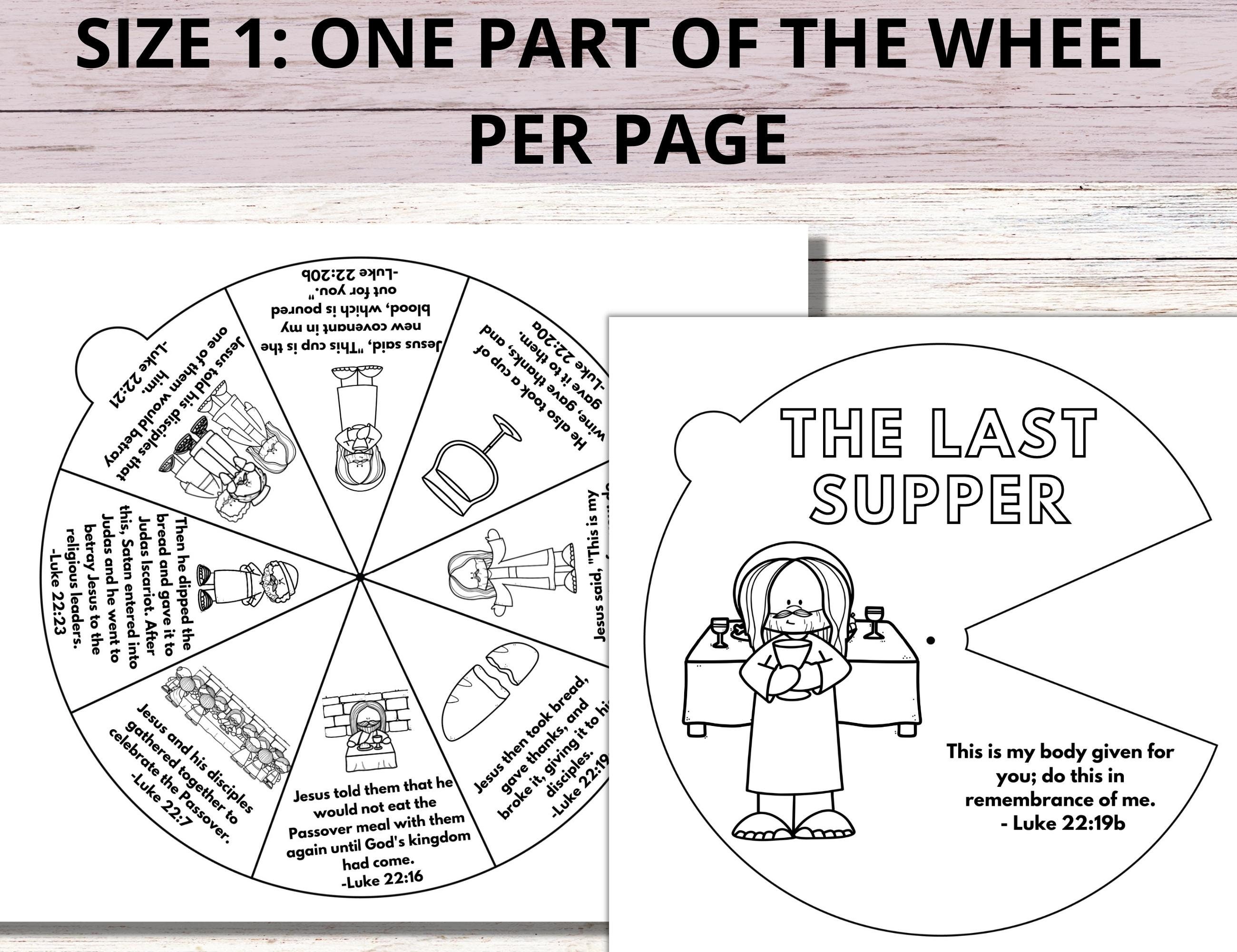 The Last Supper Bible Craft, Easter Bible Story Lesson Wheel, Holy Week ...