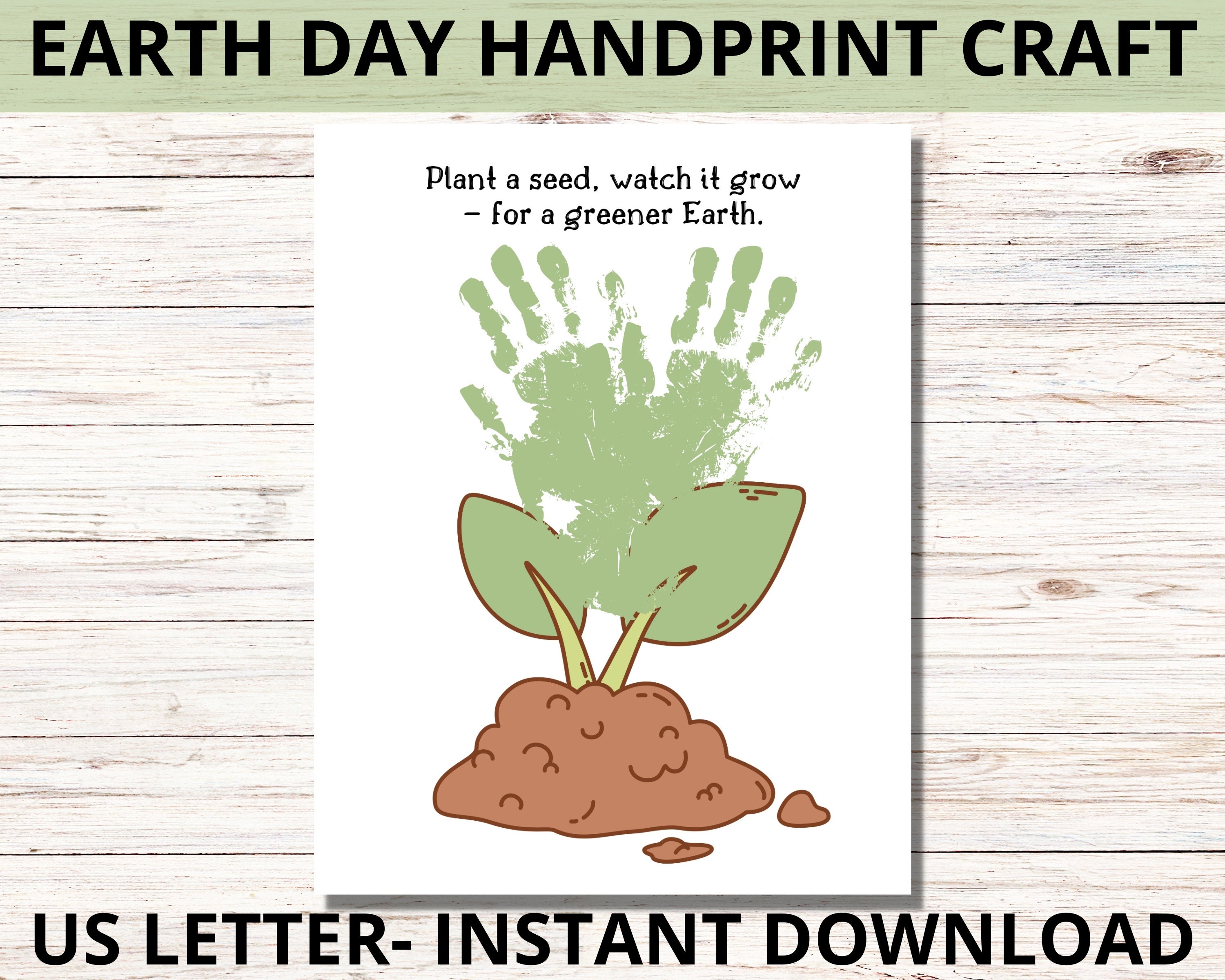 Earth Day Handprint Art for Kids, Plant a Seed Earth Day Handprint ...