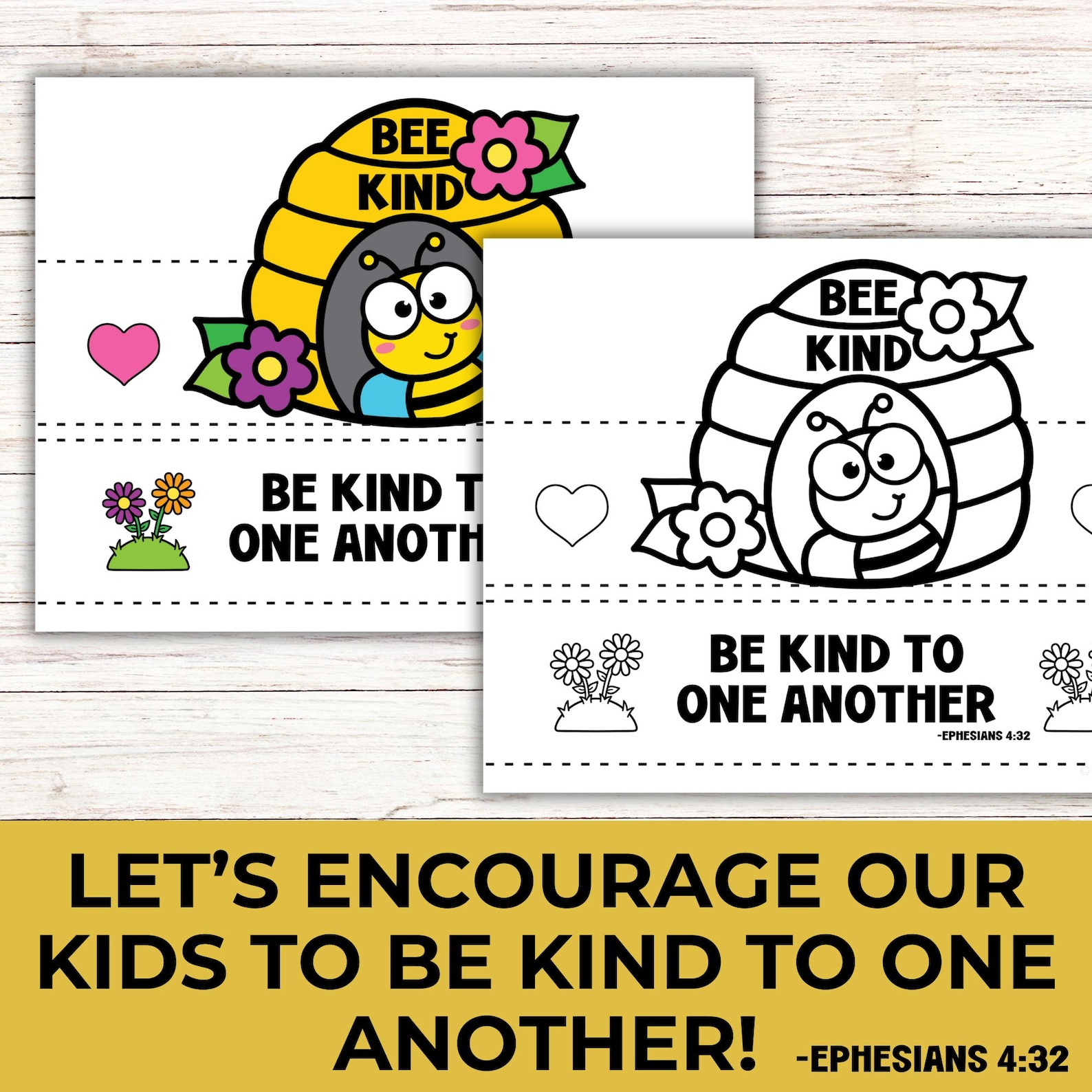 Bee Kind Bible Crown Craft Activity Printable, Ephesians 4:32 Kindness ...