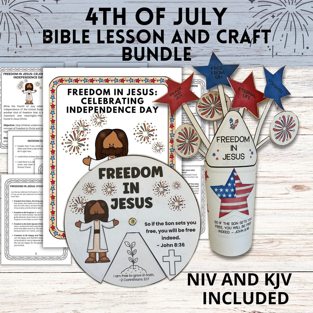July 4th Sunday School Bible Lesson Wheel Craft and Firework Craft ...