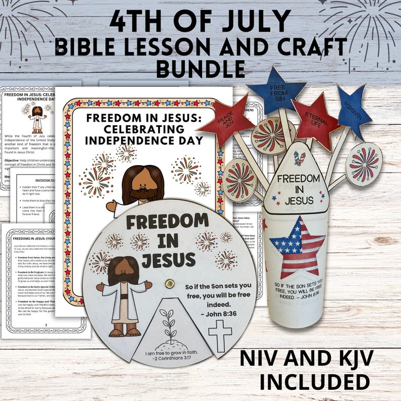 July 4th Sunday School Bible Lesson Wheel Craft and Firework Craft ...