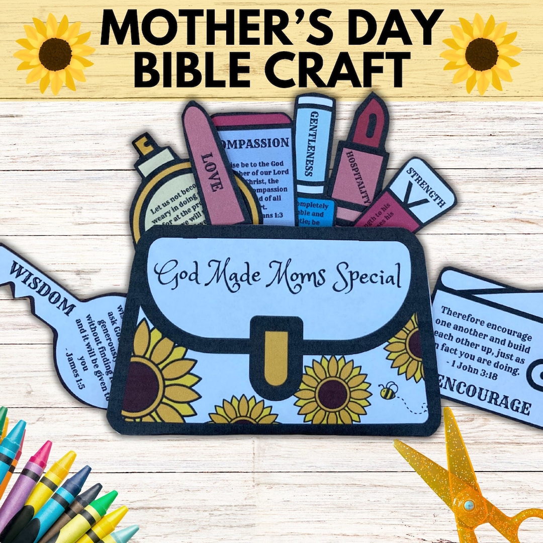 Mothers Day Bible Purse Craft for Sunday School, God Made Moms Special ...