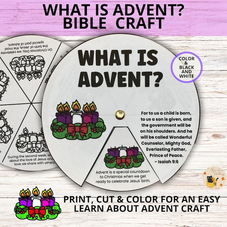 Advent Coloring Craft Wheel Printable for Kids, Sunday School Craft ...