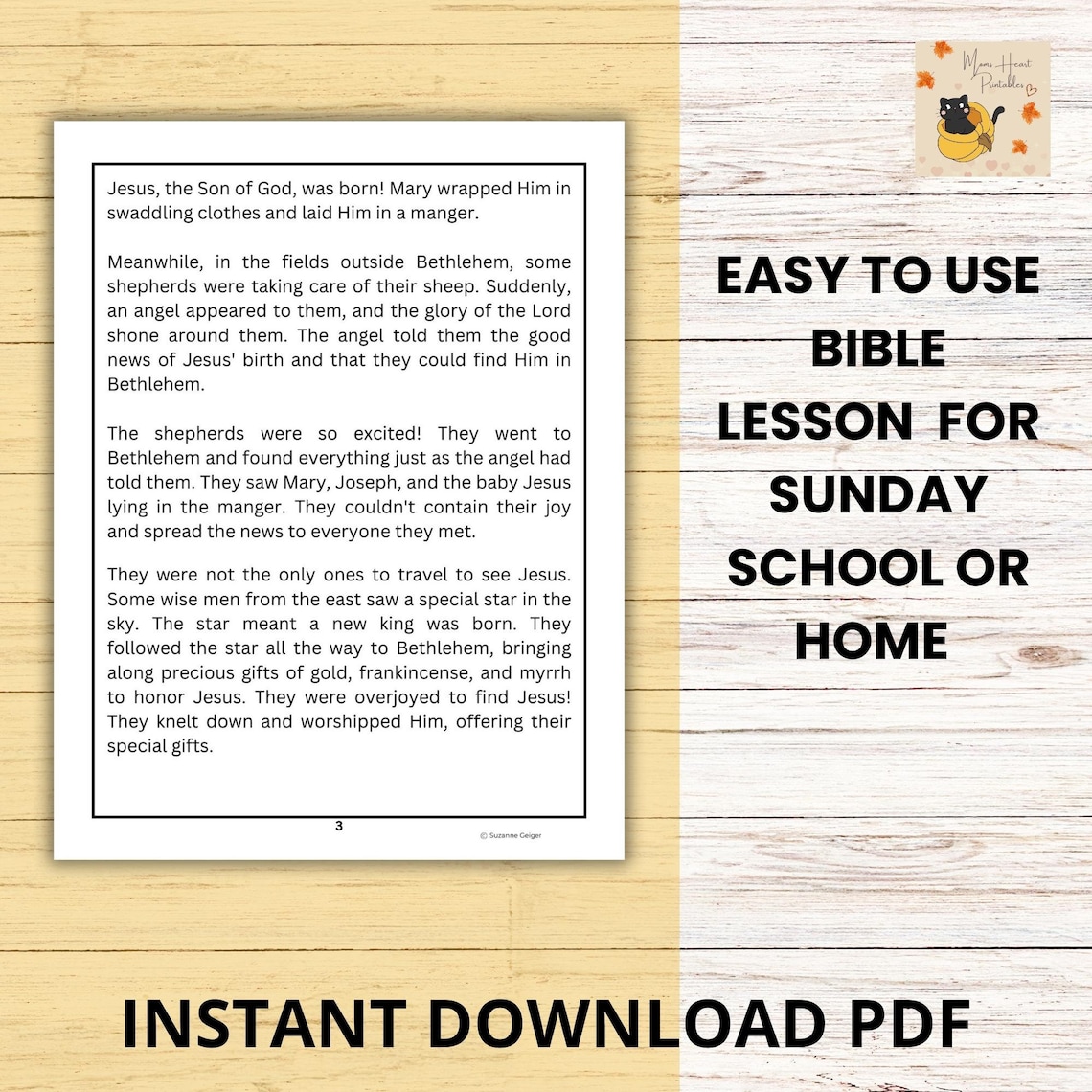 Nativity Story Bible Lesson and Coloring Christmas Craft Activity ...