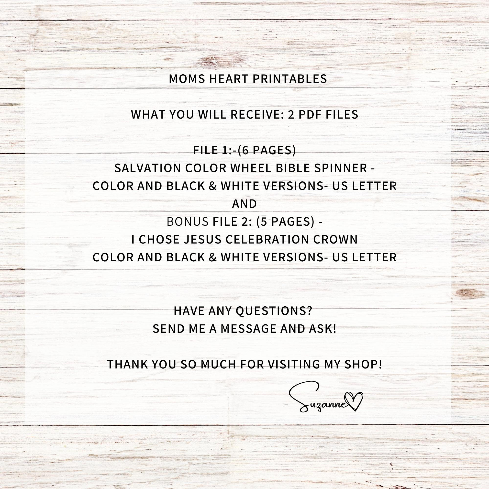 Salvation Color Gospel Bible Wheel Craft Printable Sunday - Etsy