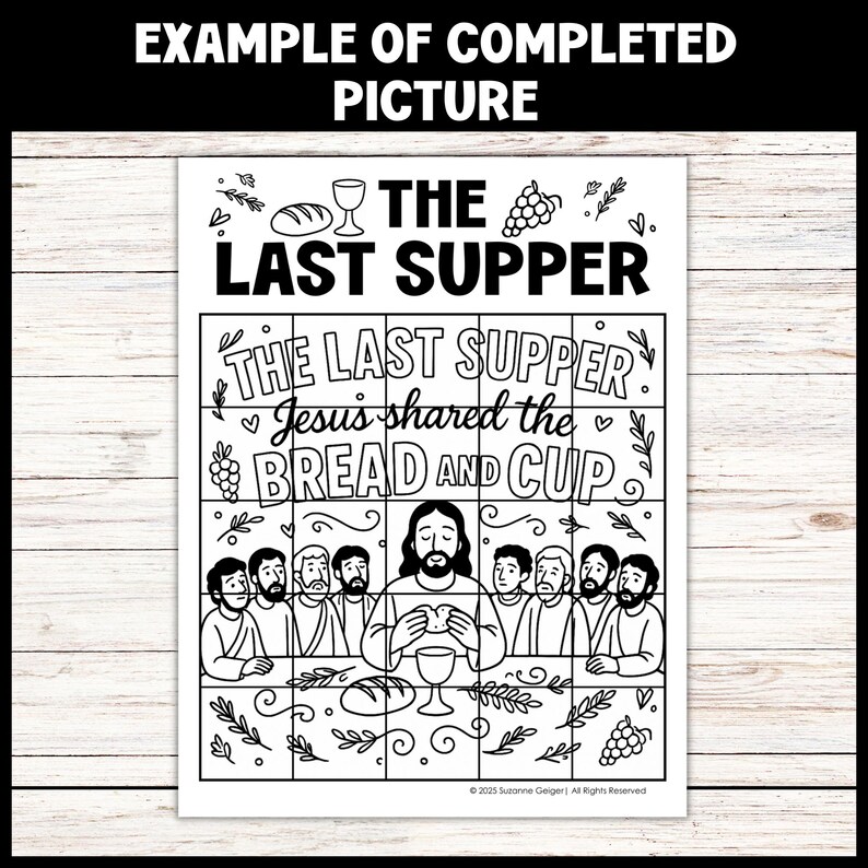 The Last Supper Coloring Bible Craft, Easter Bible Mixed-up Puzzle ...