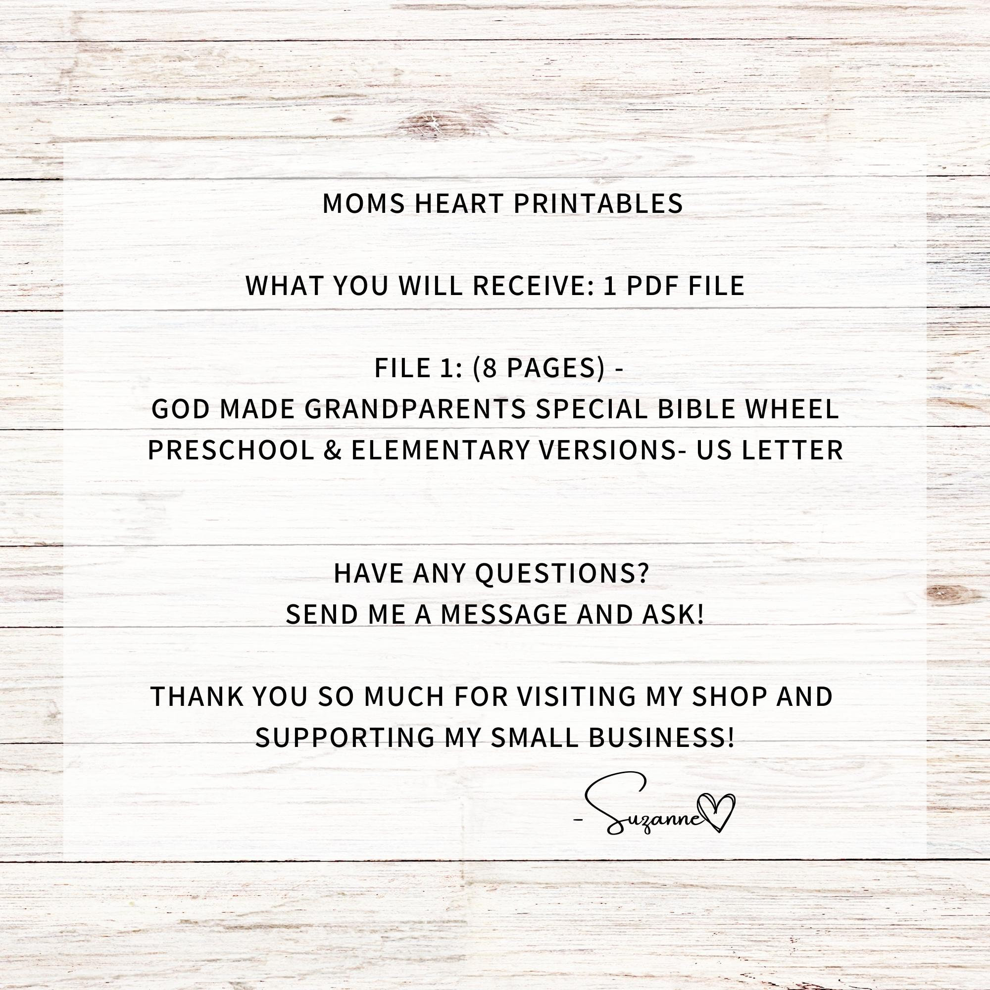 Grandparents Are Special Bible Wheel Printable, Sunday School Craft for ...