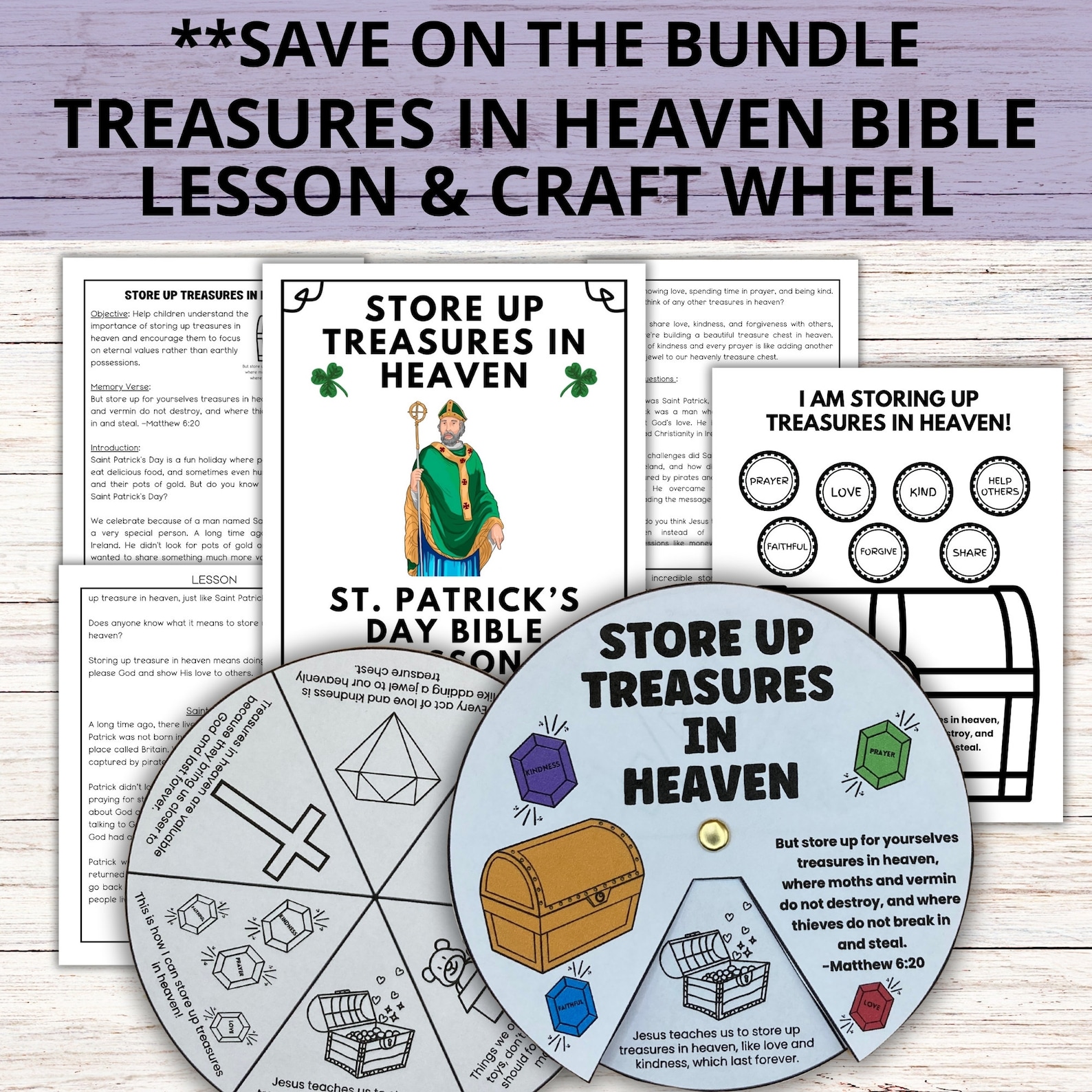 Store up Treasures in Heaven Bible Wheel Craft Sunday School Lesson for ...