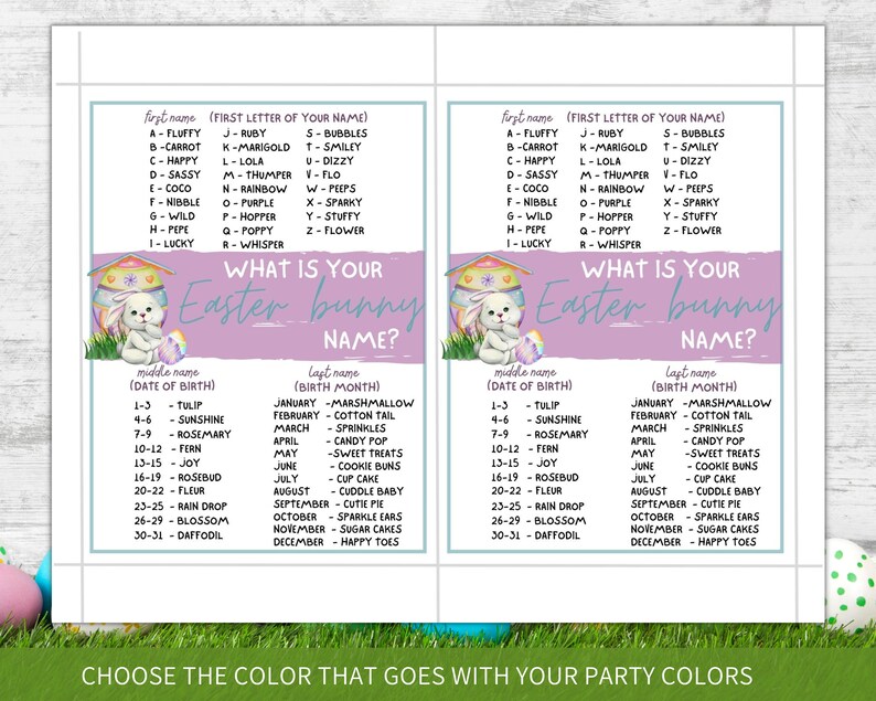 What's Your Bunny Name, Easter Bunny Name Game for Kids and Adults ...